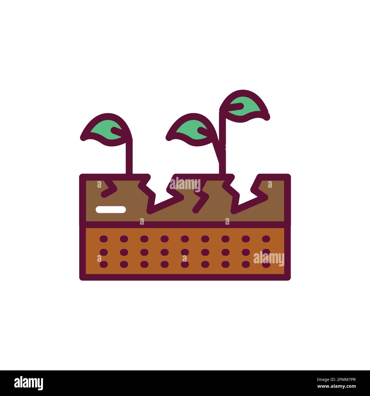 Dry Ground Color Line Icon Isolated Vector Element Outline Pictogram For Web Page Mobile App