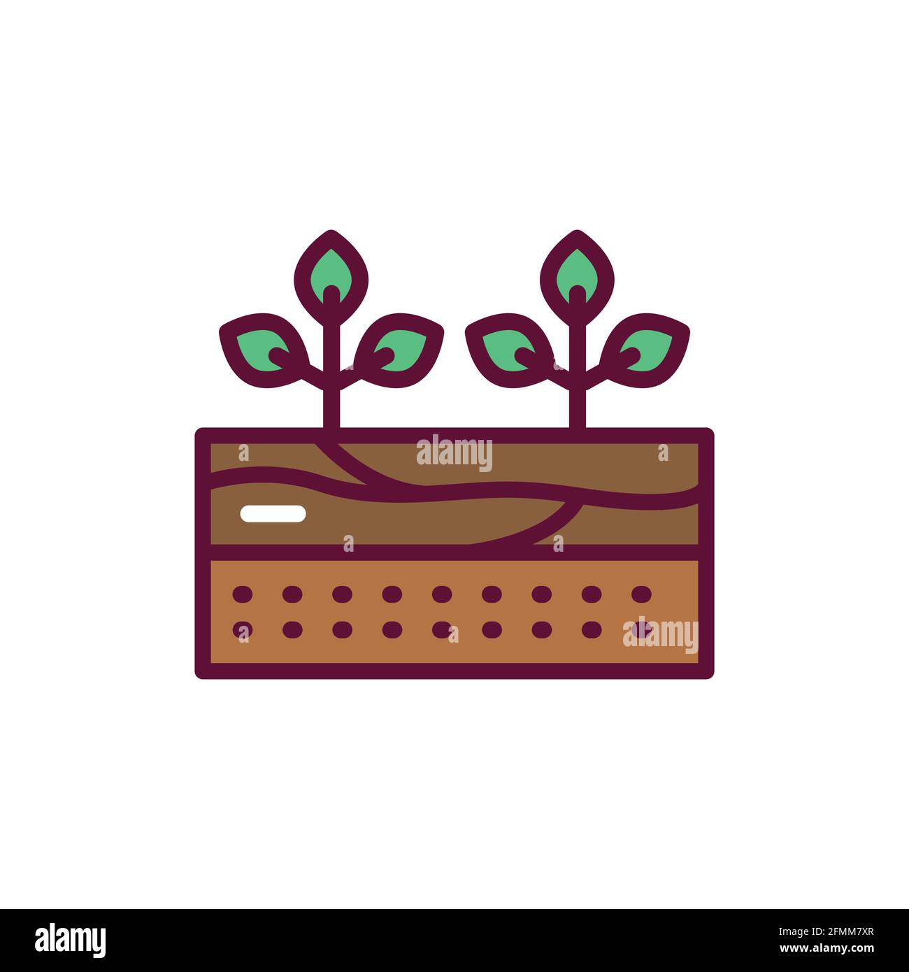 Growing plants color line icon. Isolated vector element. Outline ...