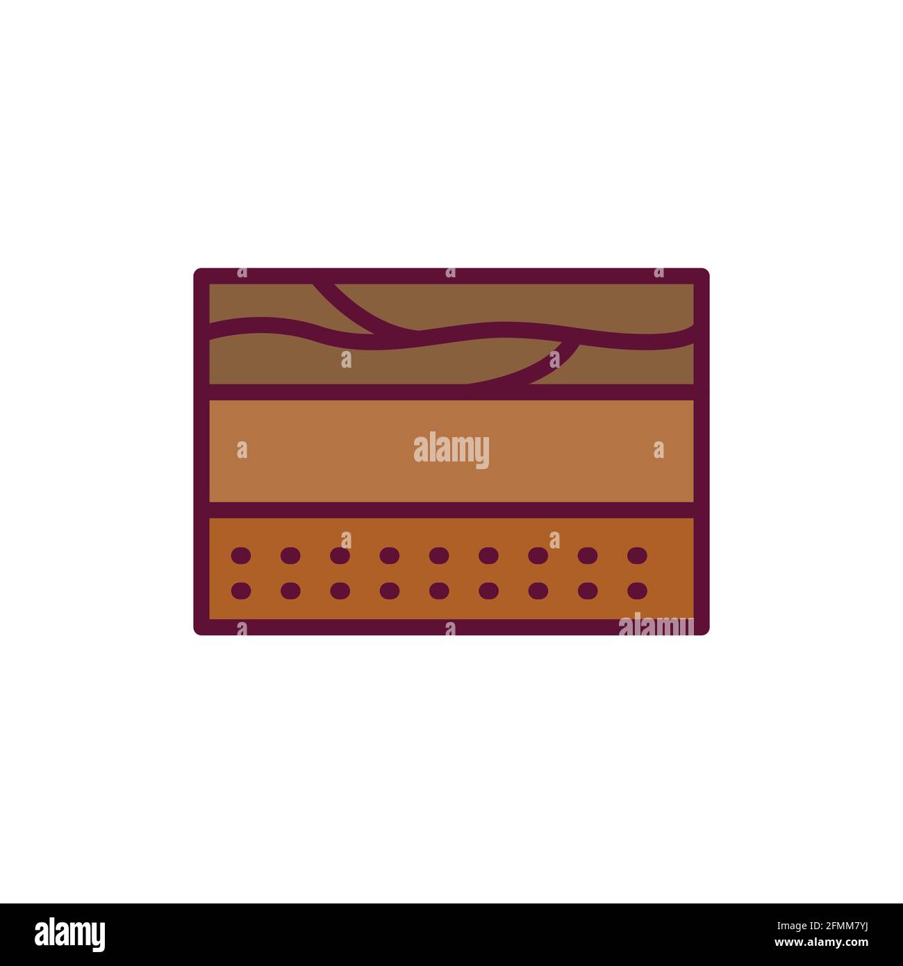 Soil layers color line icon. Isolated vector element. Outline pictogram ...