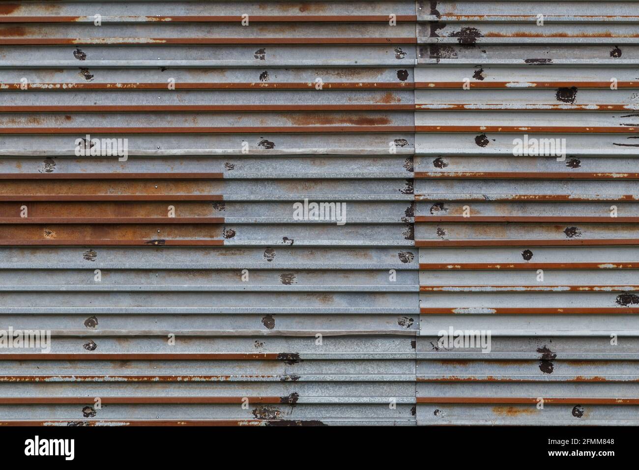 rusted corrugated steel sheets with leftovers of zync plating ...