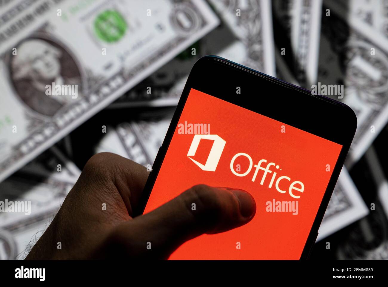 In this photo illustration the American software by multinational ...