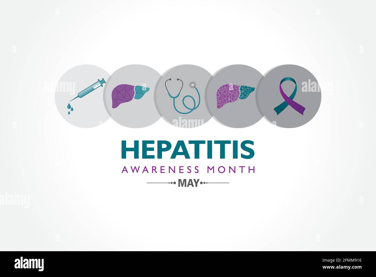 Vector Illustration of Hepatitis Awareness Month observed in May. The ...