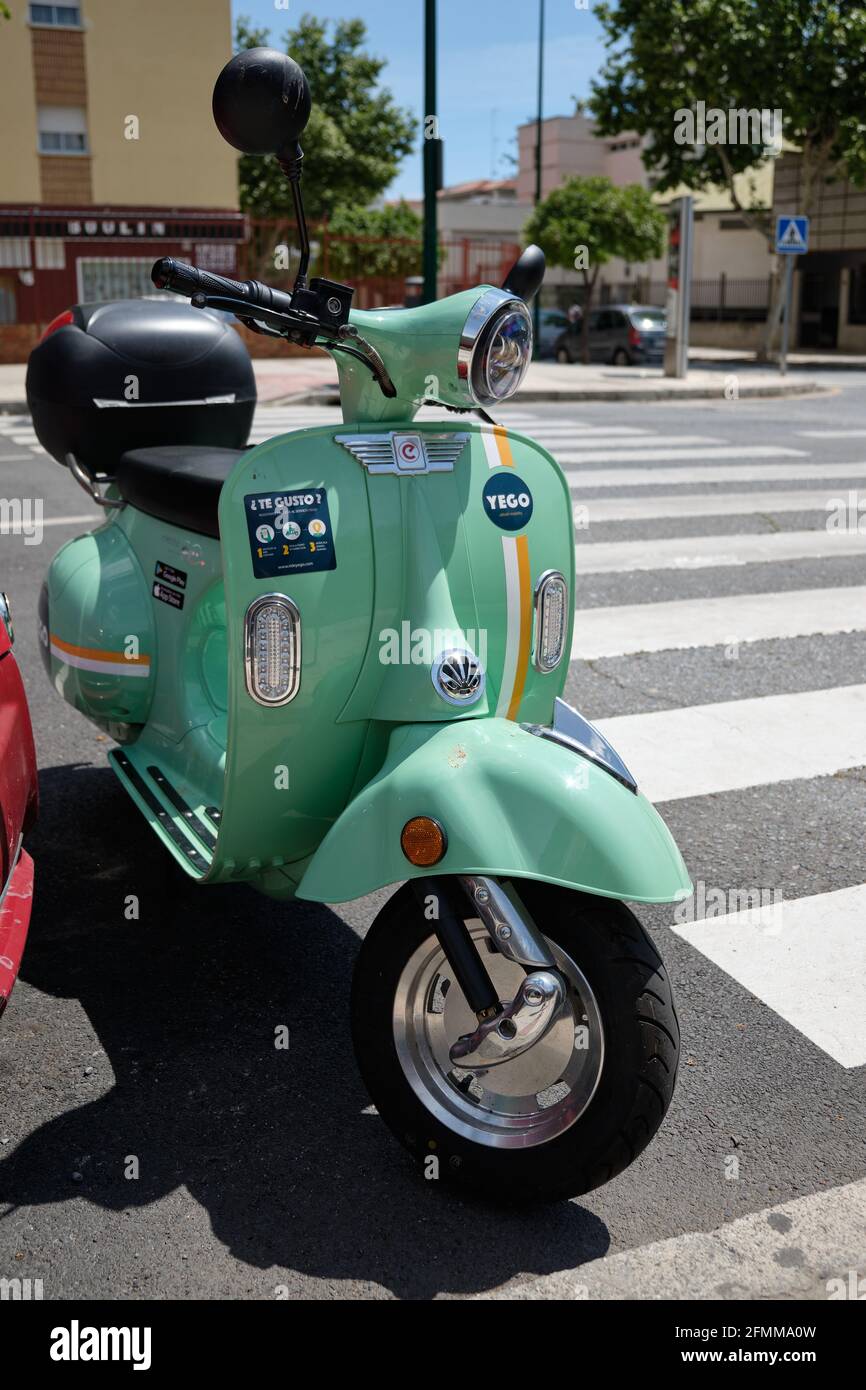 Emco Nova electric scooter parked in Malaga, Spain Stock Photo - Alamy