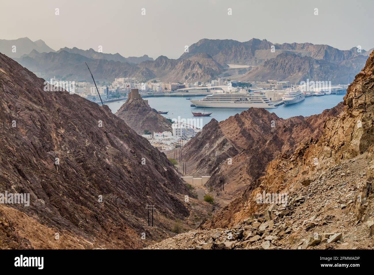 View of Muttrah port in Muscat, Oman Stock Photo - Alamy