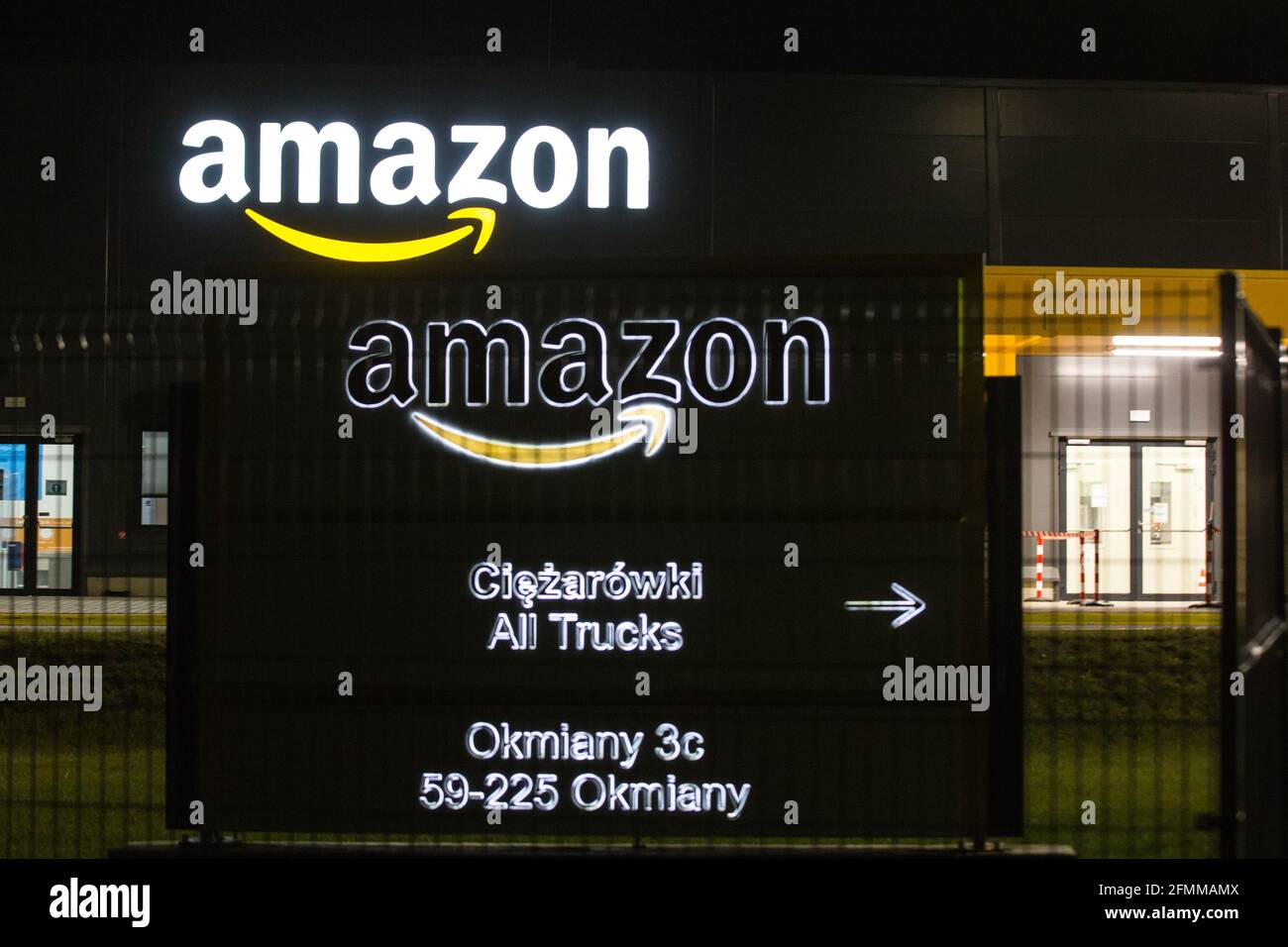 American multinational technology company, Amazon logo seen in front of ...