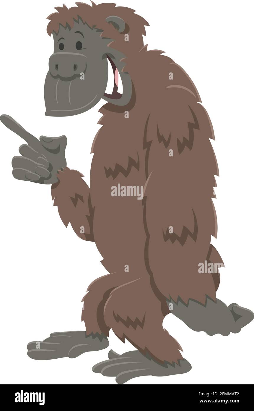 Cartoon illustration of funny gorilla ape comic animal character Stock ...