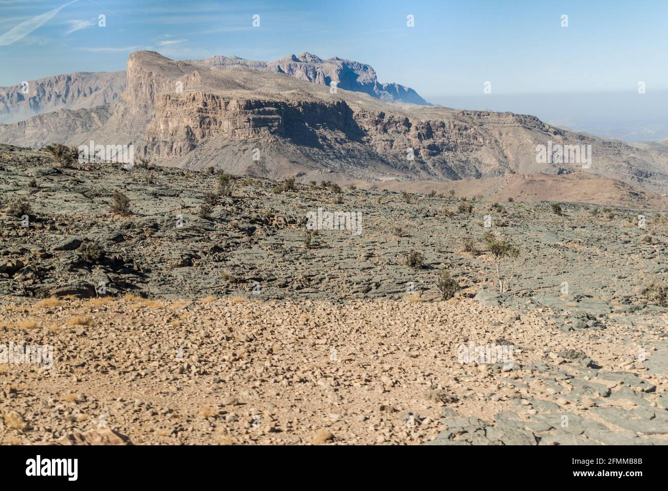 Landscape of Hajar Mountains, Oman Stock Photo - Alamy