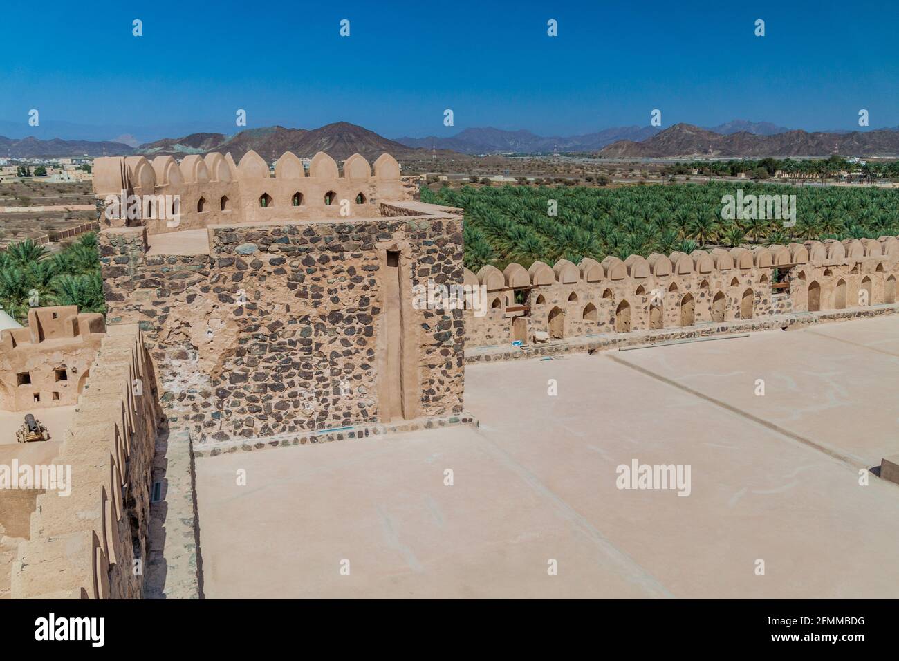 View of the oasis from Jabrin Castle, Oman Stock Photo - Alamy