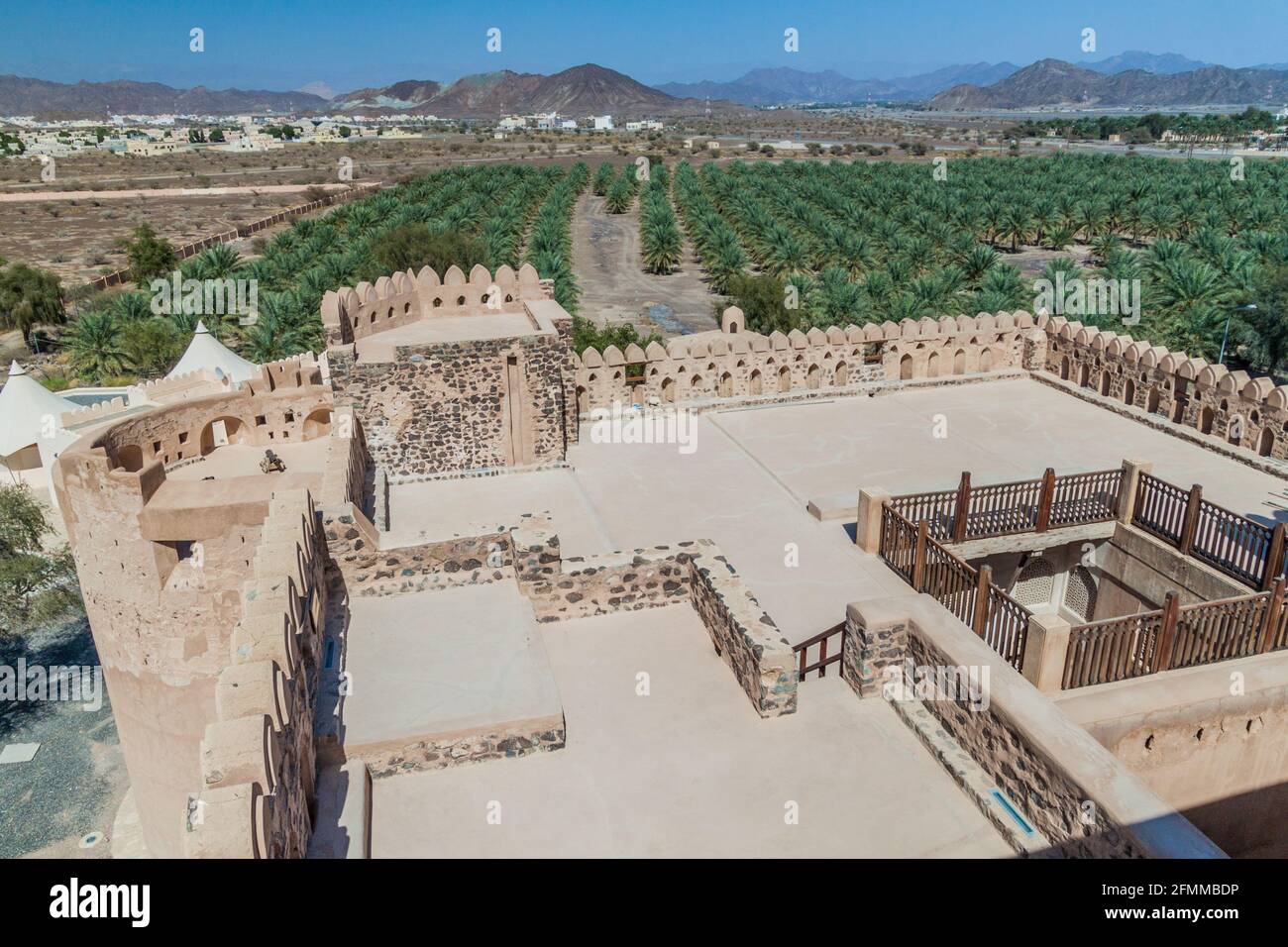 View of the oasis from Jabrin Castle, Oman Stock Photo - Alamy