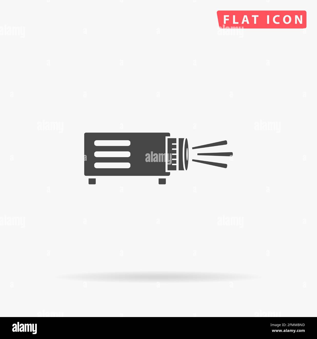 Projector flat vector icon. Hand drawn style design illustrations Stock ...