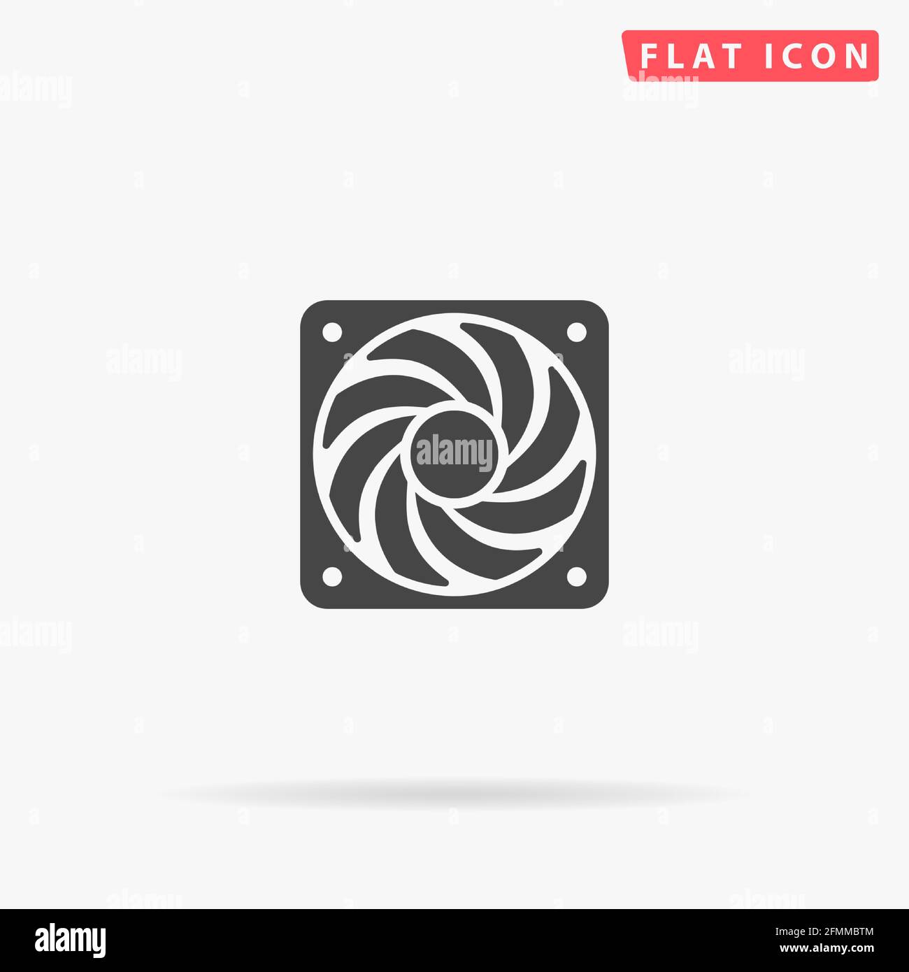 Computer Cooler flat vector icon. Hand drawn style design illustrations ...