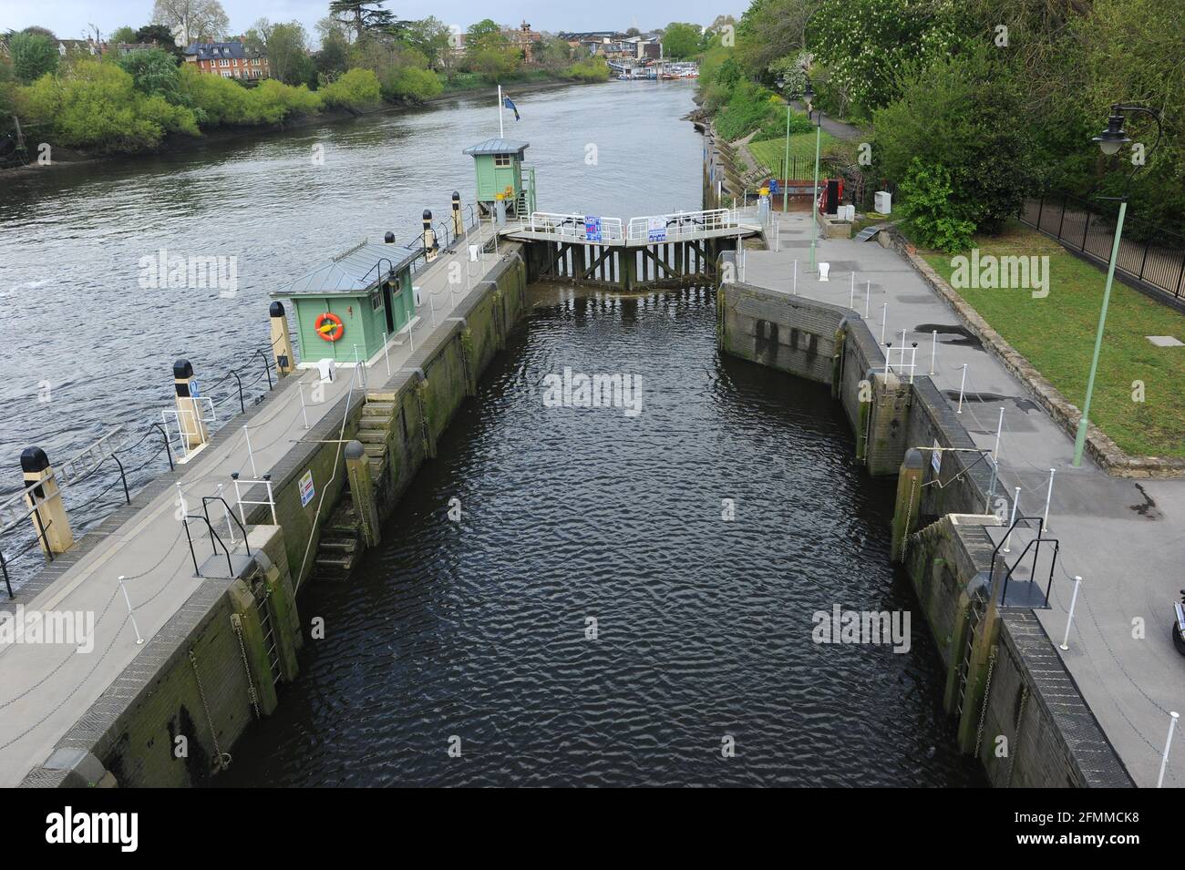London, UK. 10th May, 2021. Richmond Lock where the young minke whale ...