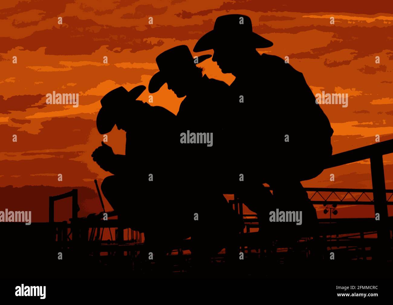 Cowboys Sitting On Fence High Resolution Stock Photography and Images ...