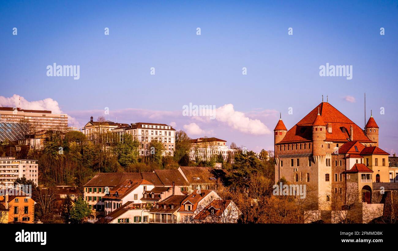City of Lausanne. Cityscape image of downtown Lausanne, Switzerland in ...