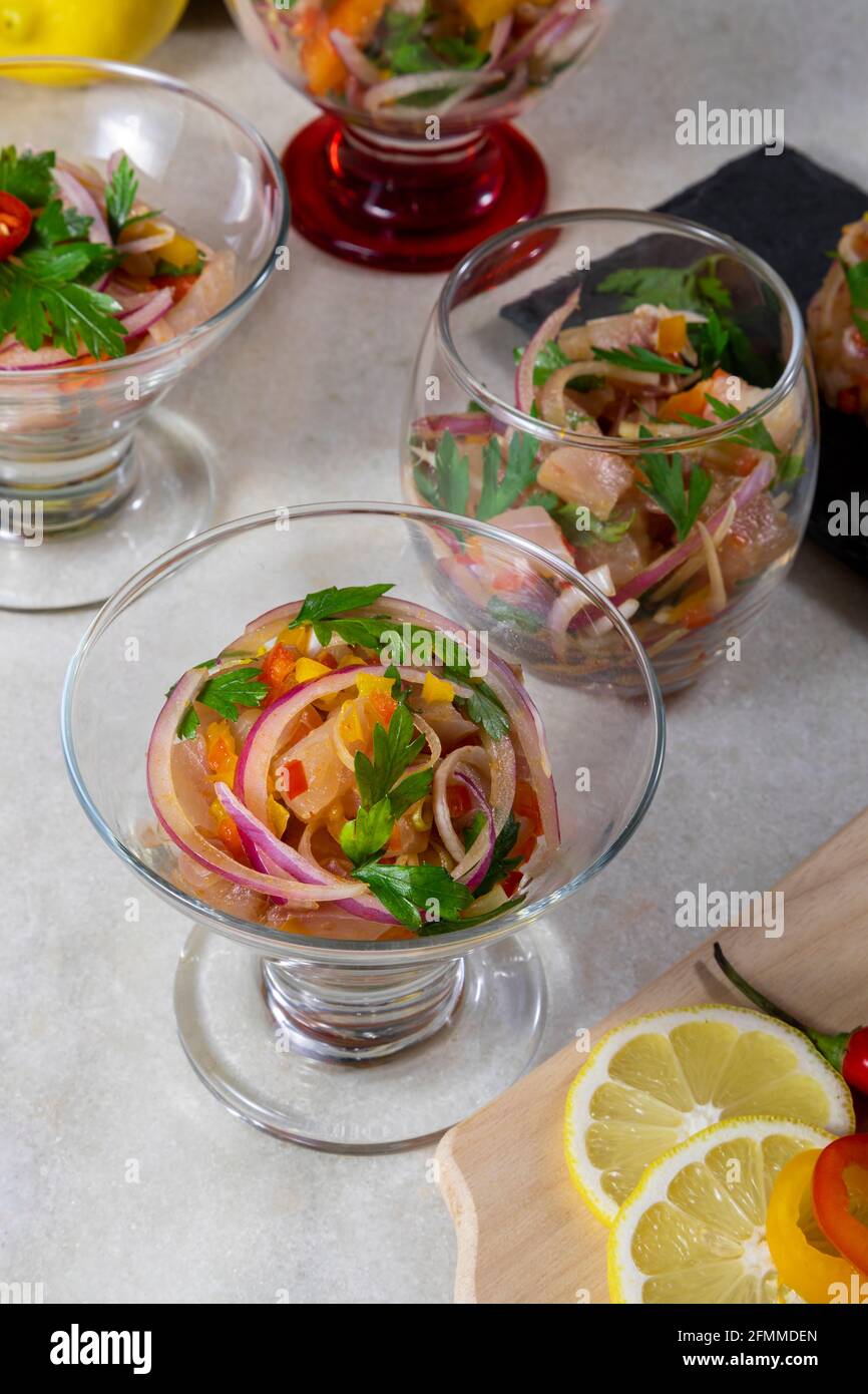 Seafood ceviche, typical dish from Peru Stock Photo - Alamy