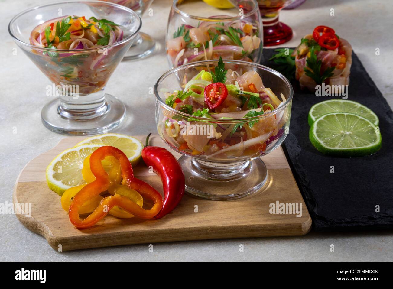 Peruvian Food Ceviche. Peruvian cuisine and sea food Stock Photo - Alamy