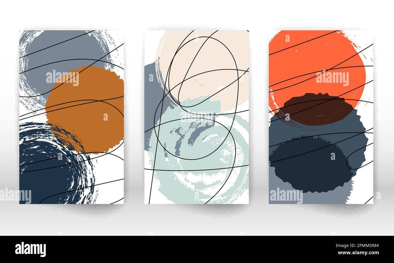 Set of geometric shapes. Hand drawn watercolor effect design elements ...