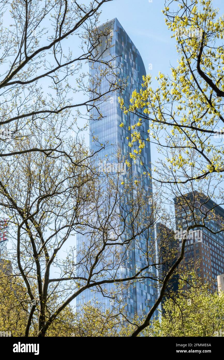 One57 Highrise Building, 57th Street as viewed from central park, NYC ...