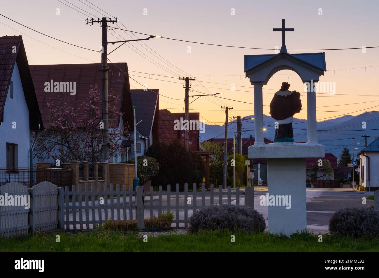 Statue of a saint in Valce village in Turiec region, Slovakia Stock ...