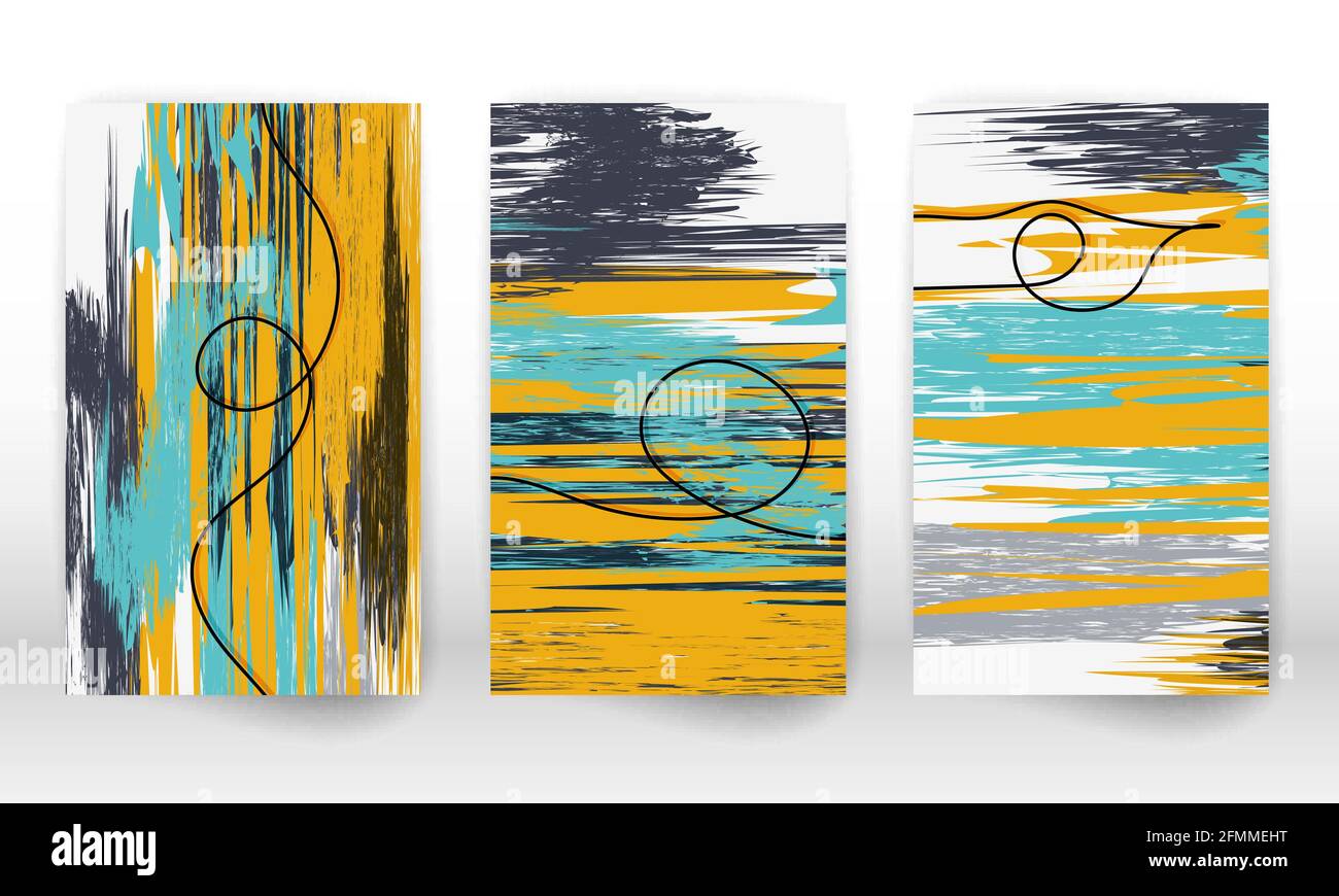 Scandinavian home decor. Set of abstract hand drawn lines. Modern art ...