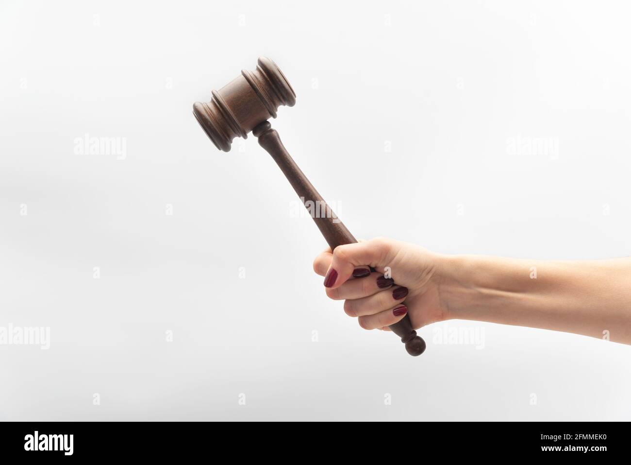 Female judge with wooden mallet hi-res stock photography and images - Alamy