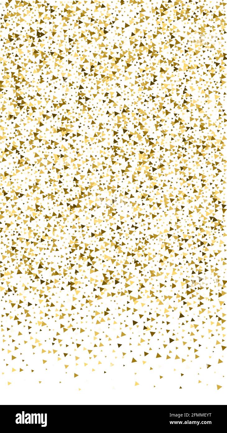Gold triangles luxury sparkling confetti. Scattered small gold ...
