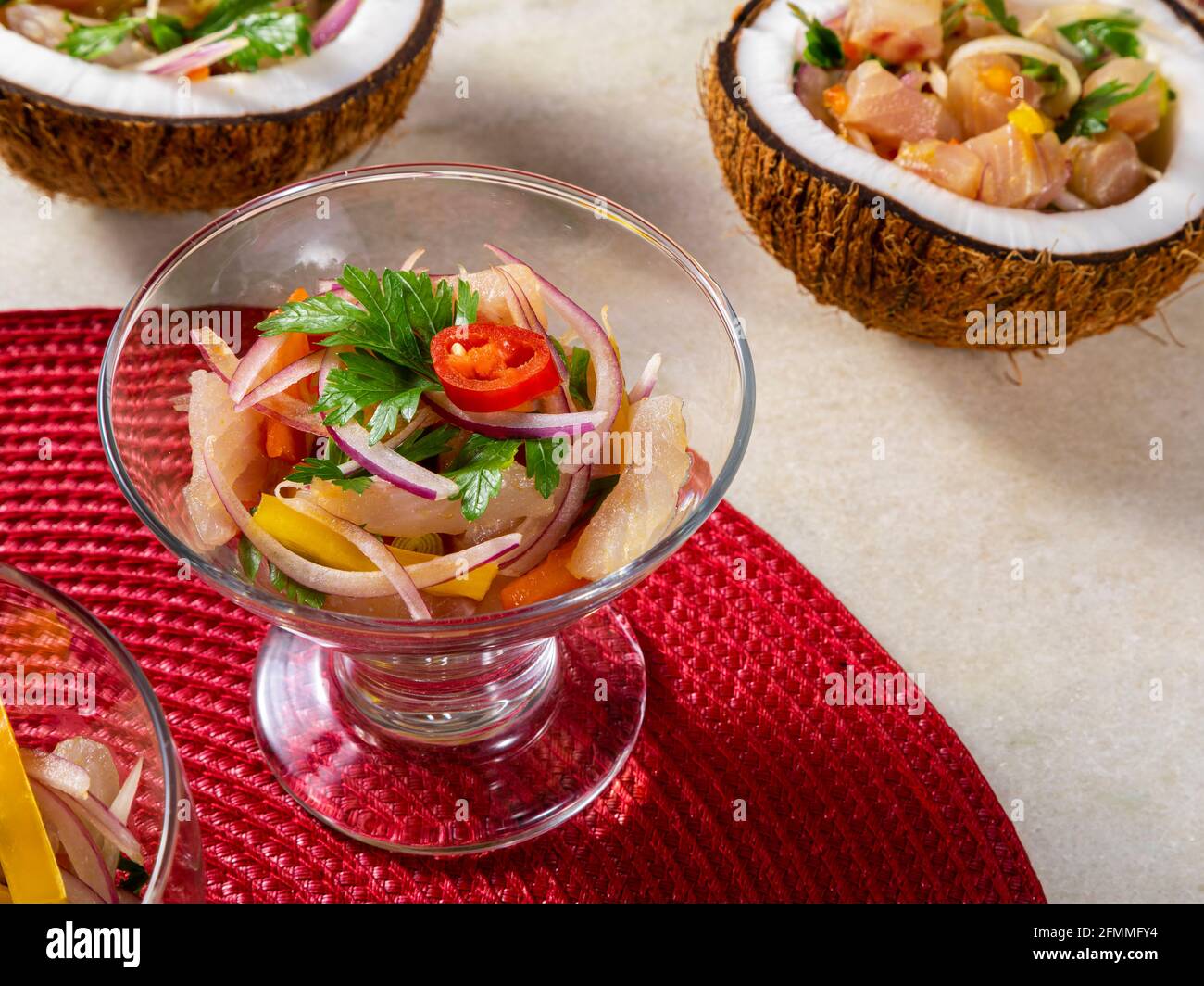 Peruvian Food Ceviche. Peruvian cuisine and sea food Stock Photo - Alamy