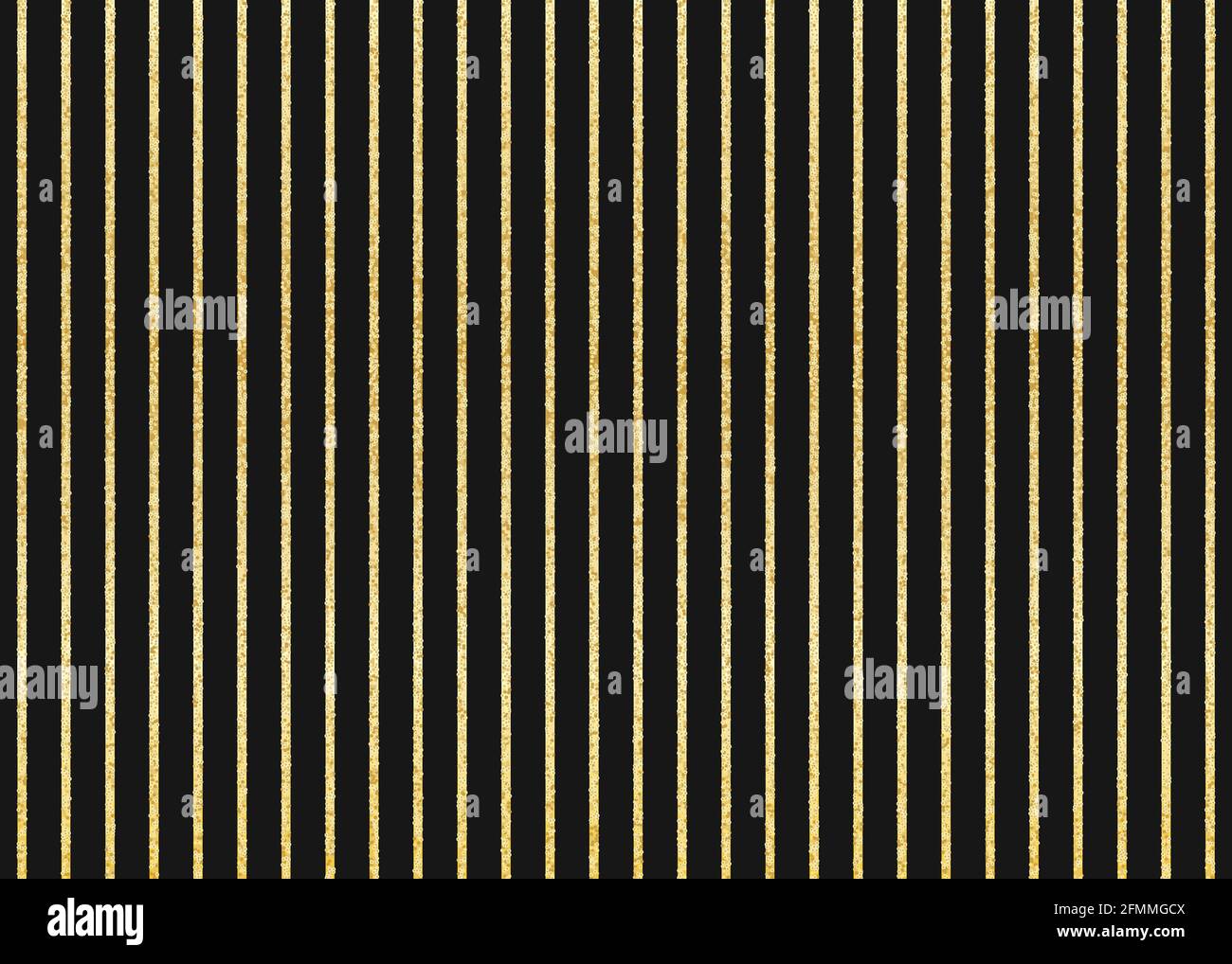 Golden glittering striped pattern. Vertical gold stripes. Black ...