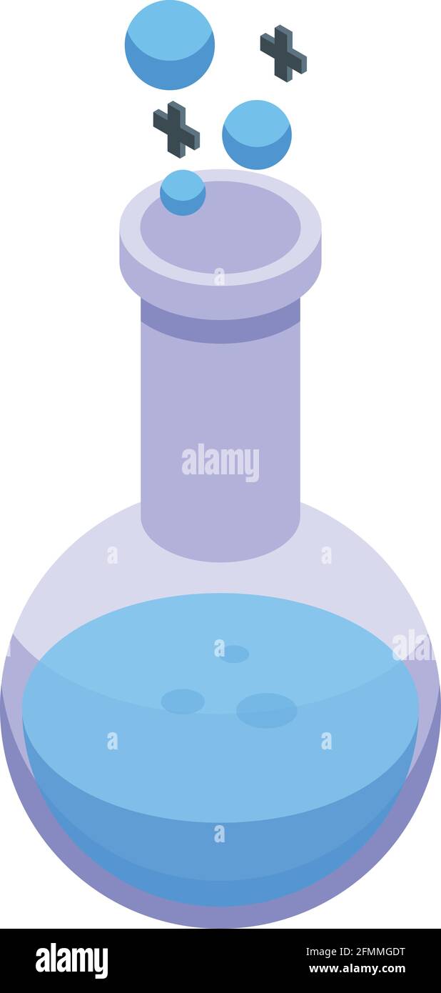 Research scientist chemical flask icon. Isometric of Research scientist ...