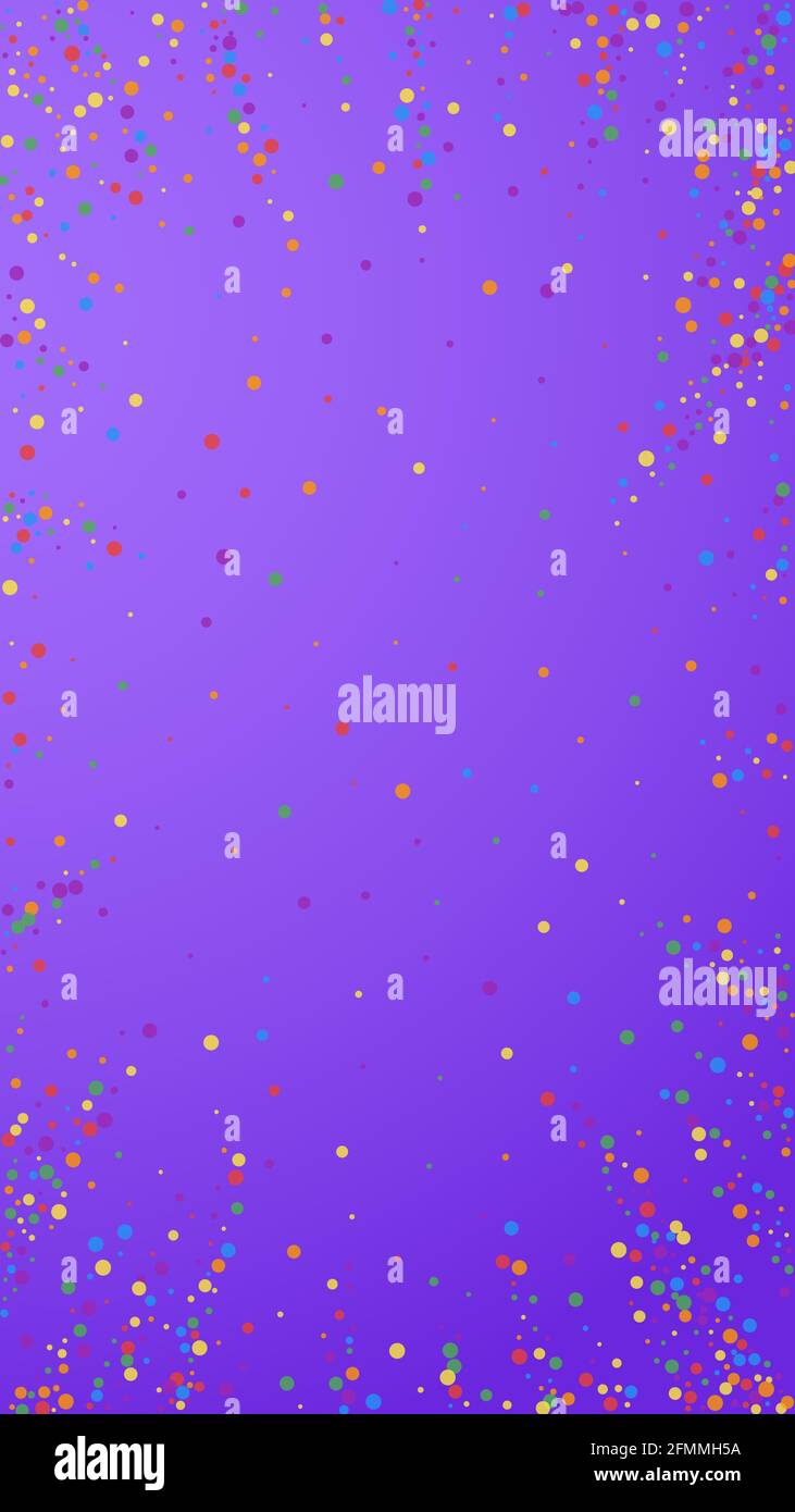 Festive fancy confetti. Celebration stars. Rainbow confetti on violet ...