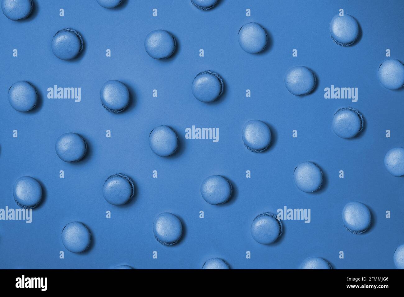 Blue Macaroons pattern color matching objects and background Stock ...