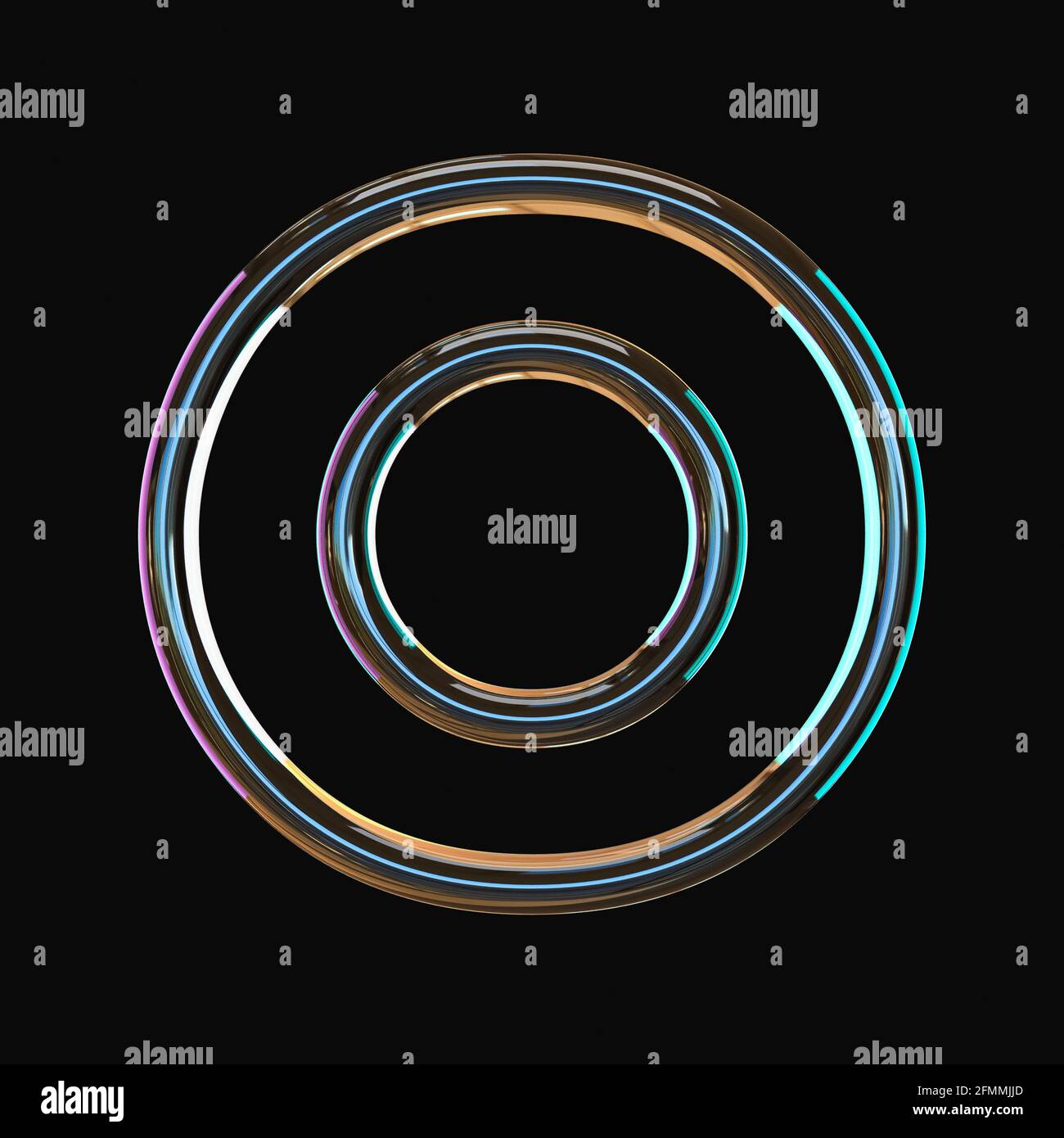 Vivid color glass font Letter O 3D render illustration isolated on ...