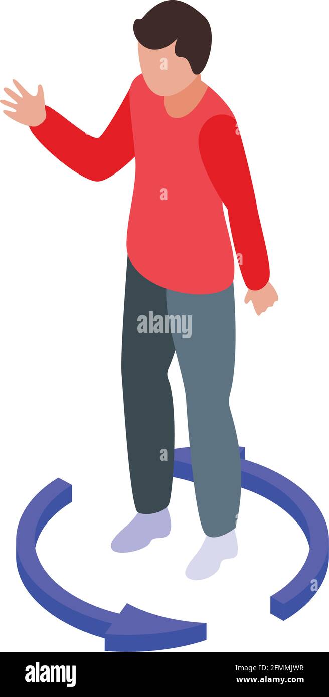 Boy keep distance icon. Isometric of Boy keep distance vector icon for ...