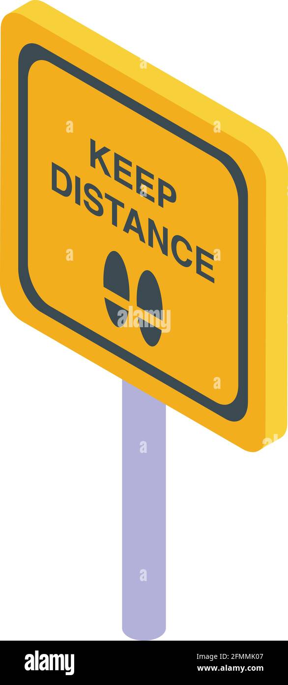 Sign keep distance icon. Isometric of Sign keep distance vector icon ...
