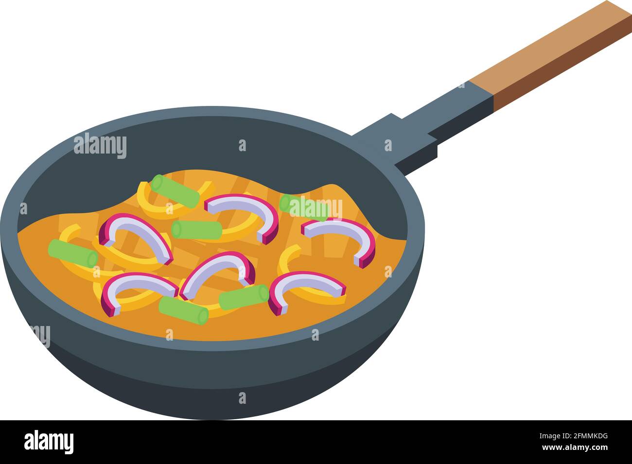 Wok menu chinese icon. Isometric of Wok menu chinese vector icon for ...