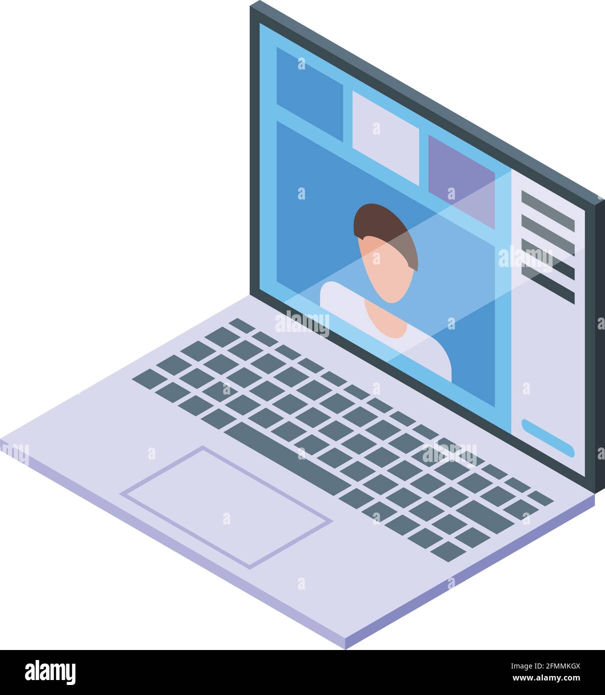 Campus laptop call icon. Isometric of Campus laptop call vector icon ...