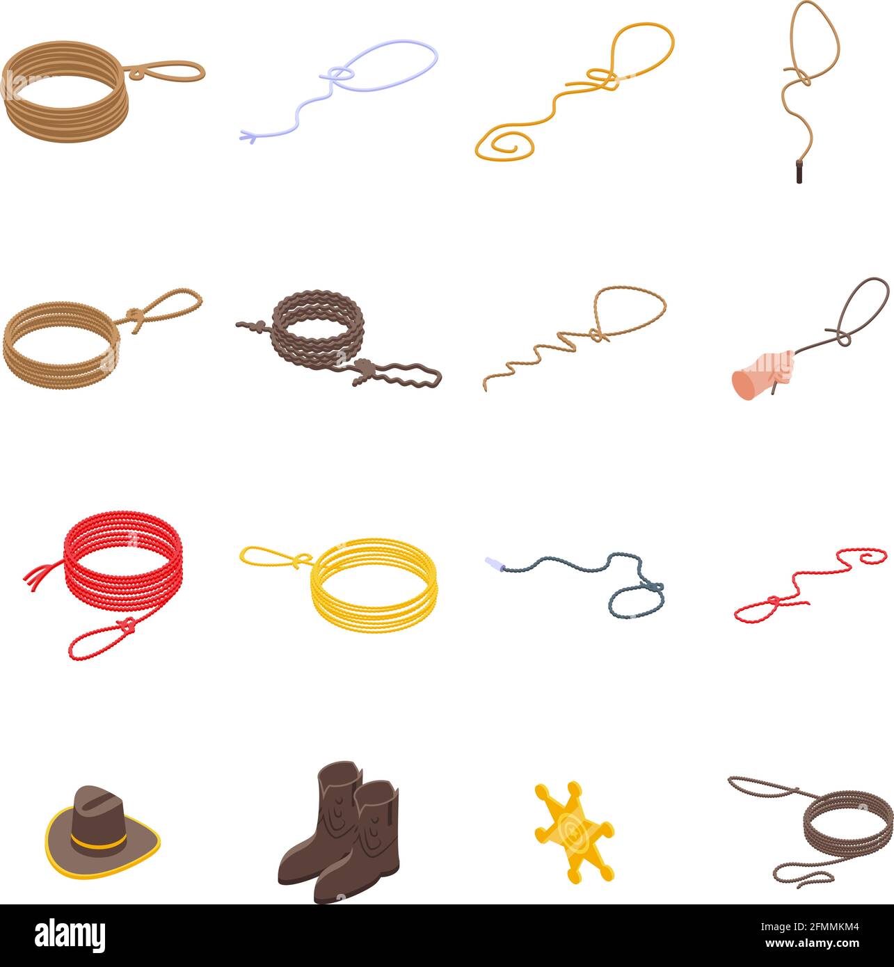 Lasso icons set. Isometric set of lasso vector icons for web design ...