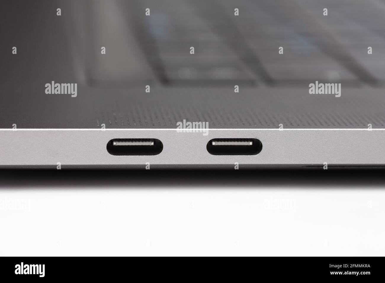 Close-up photo of a type-c port of a laptop. Minimalistic Stock Photo ...