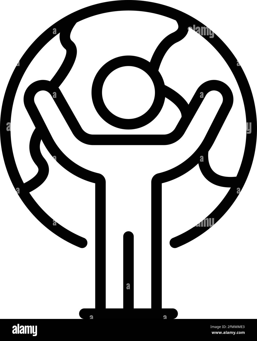 Human resources global recruitment icon. Outline Human resources global ...