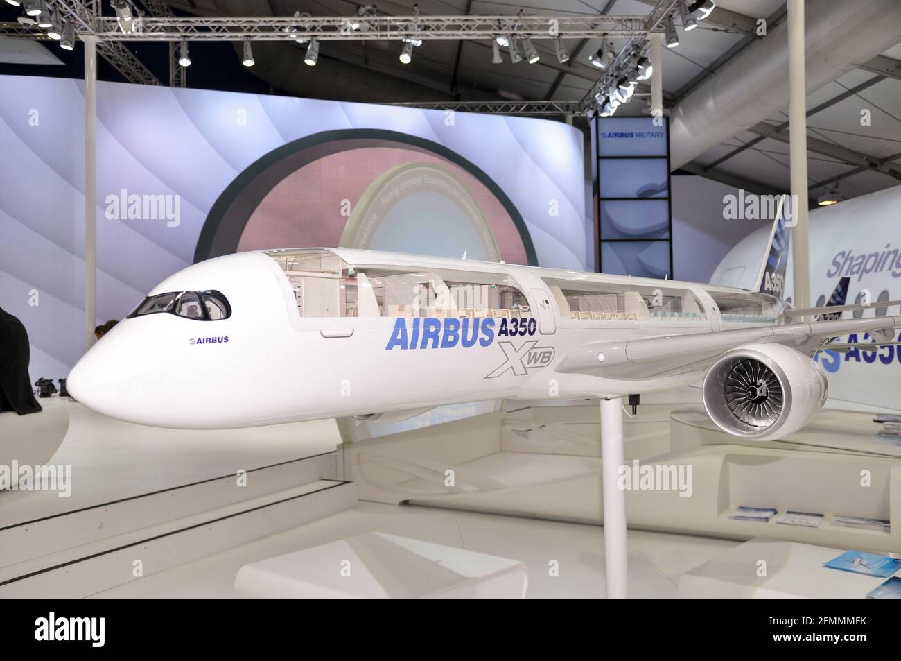Airbus A350 XWB model airliner jet plane at the Farnborough ...