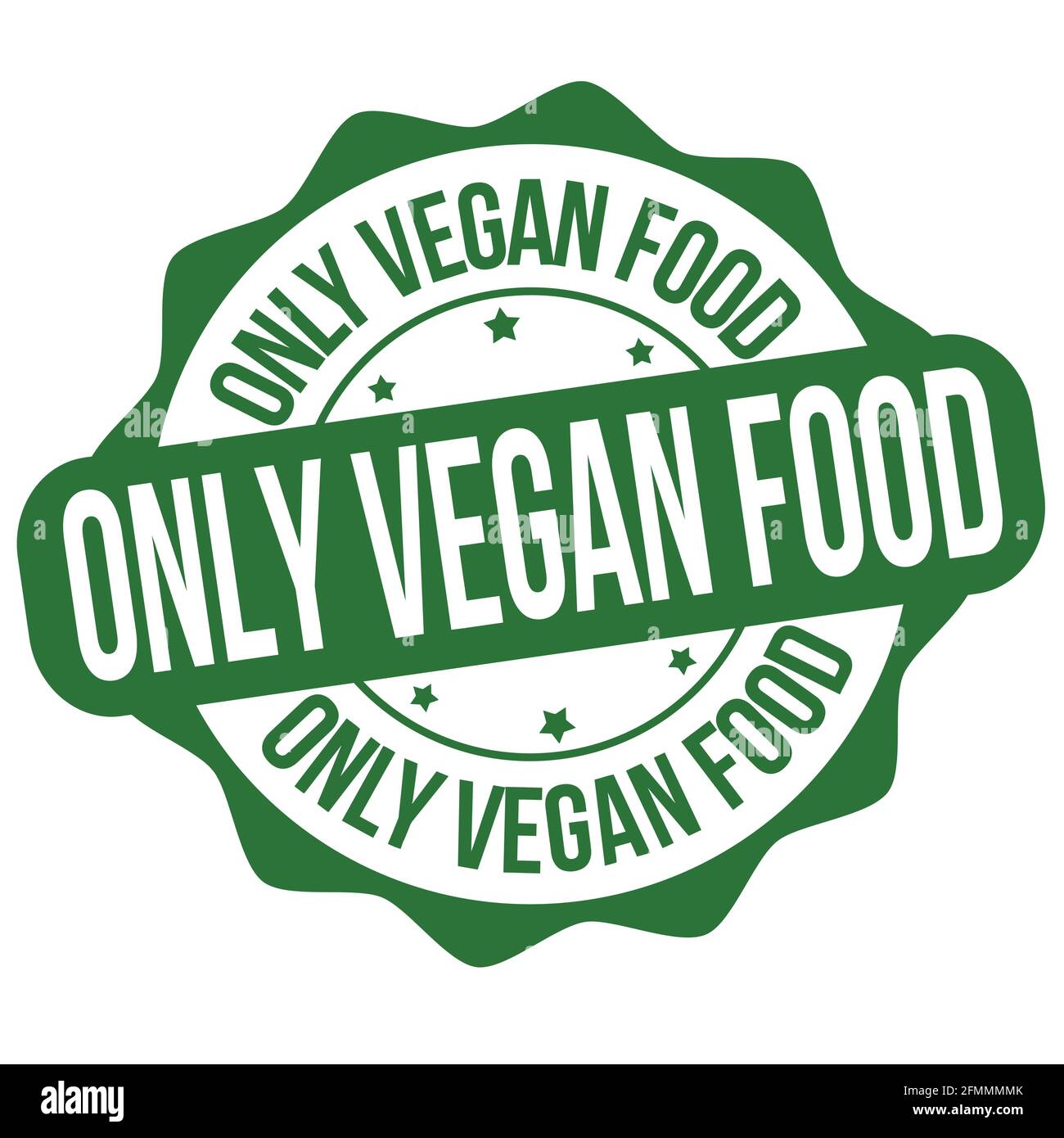 Only vegan food label or sticker on white background, vector ...