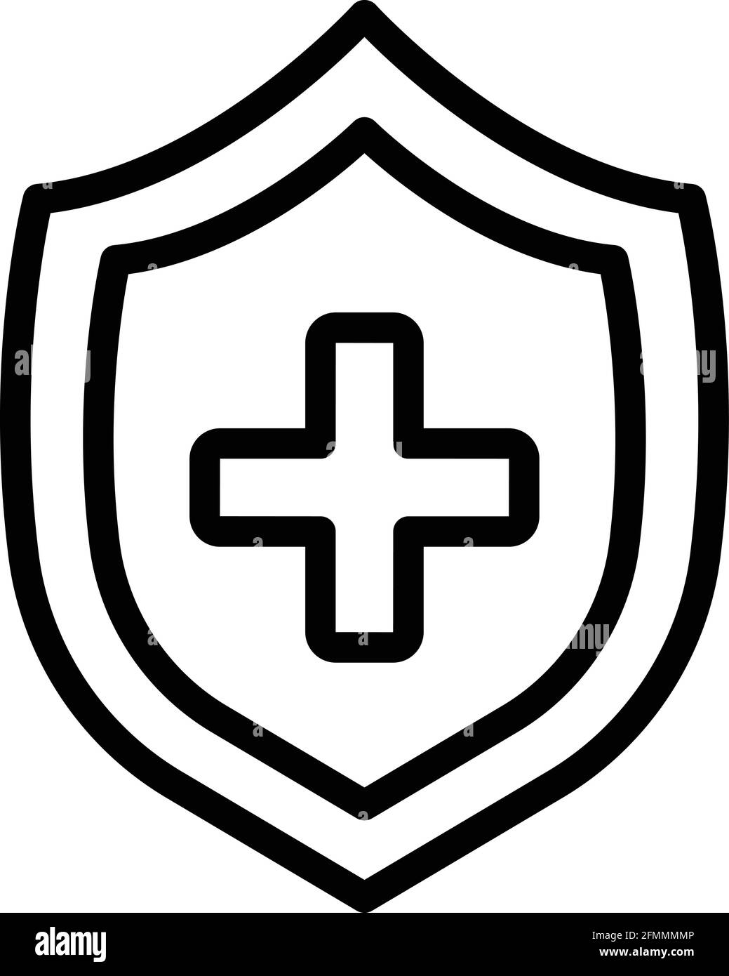 Medical shield icon. Outline Medical shield vector icon for web design ...