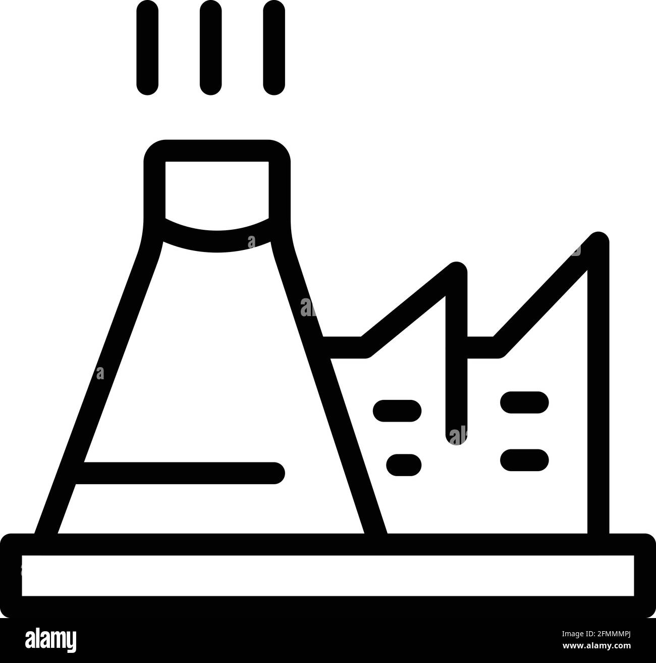Green environment factory icon. Outline Green environment factory ...