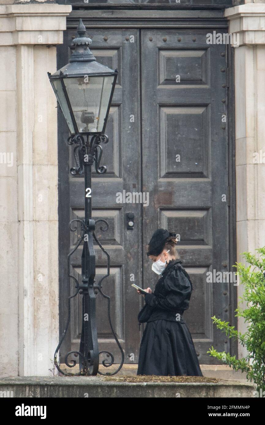 Actors in period costume during filming a TV adaptation of 'The Essex ...