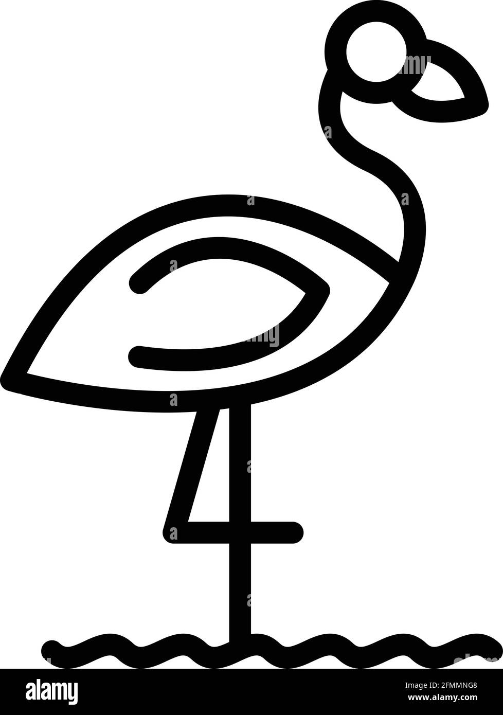 Bird flamingo icon. Outline Bird flamingo vector icon for web design ...