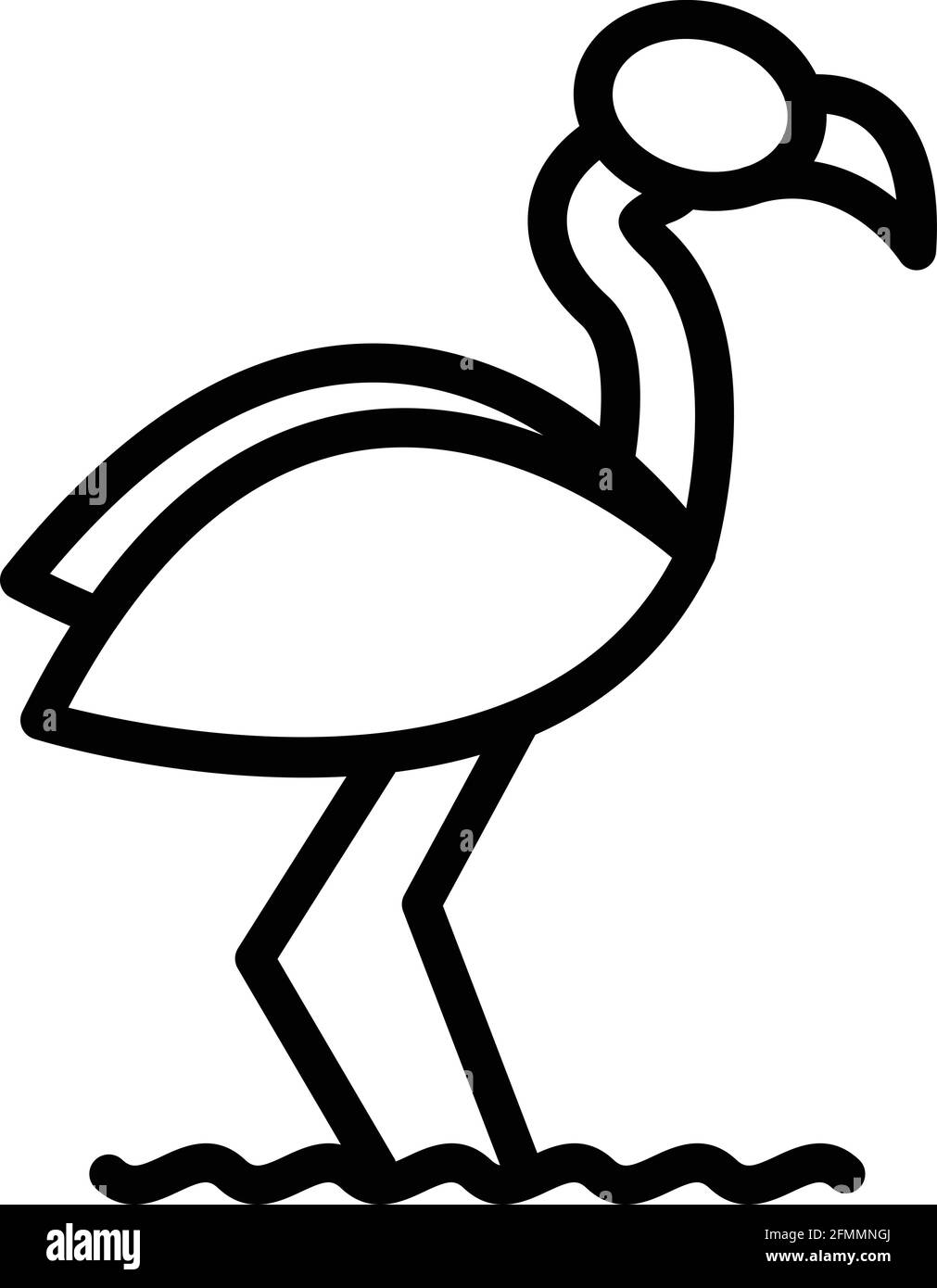 Linear flamingo icon. Outline Linear flamingo vector icon for web ...