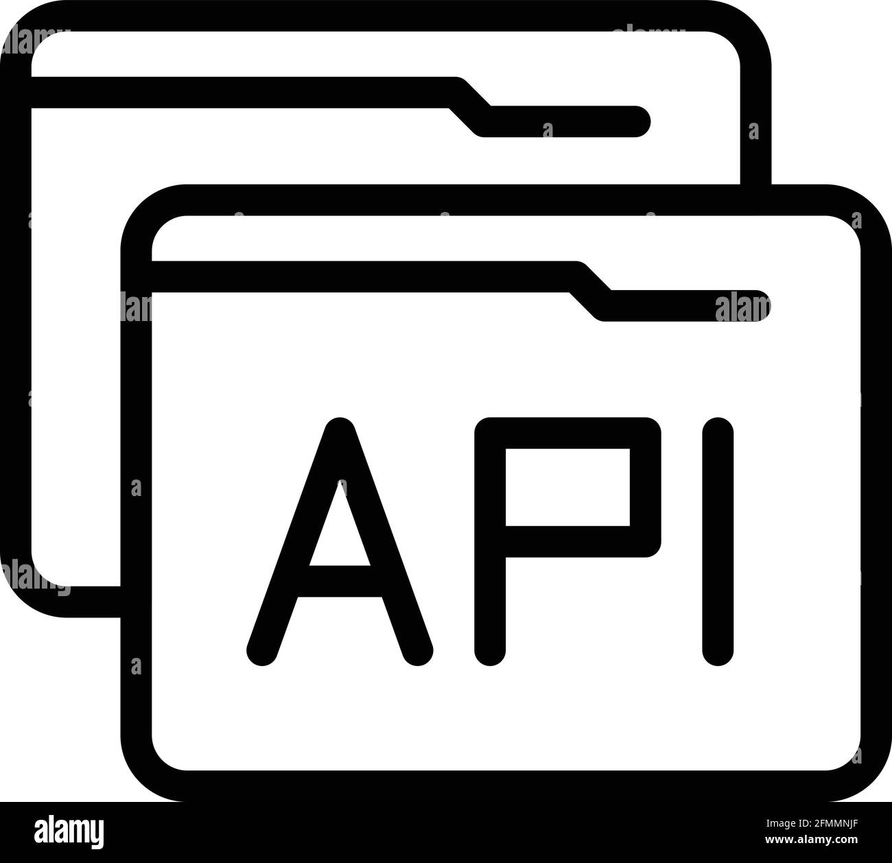 Api Folder Icon Outline Api Folder Vector Icon For Web Design Isolated On White Background