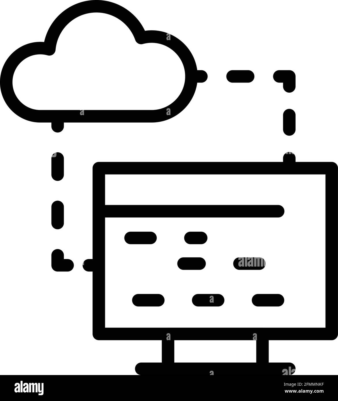 Api data cloud icon. Outline Api data cloud vector icon for web design ...
