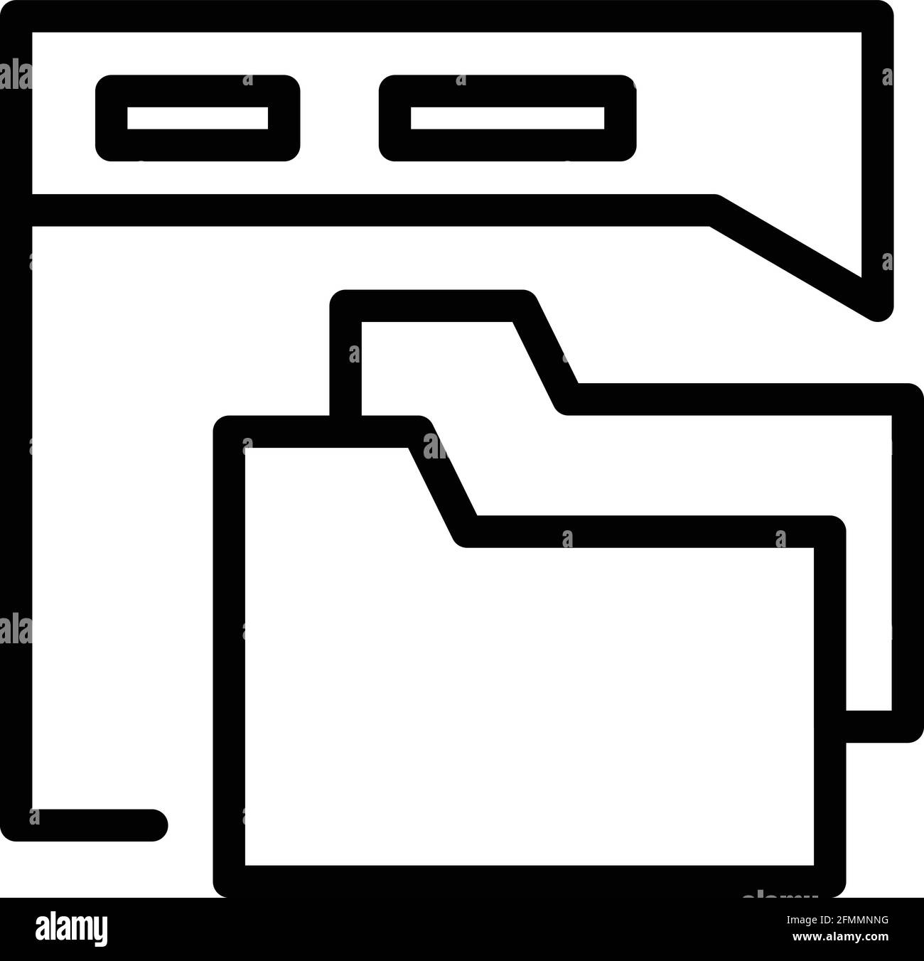 Api web folder icon. Outline Api web folder vector icon for web design ...