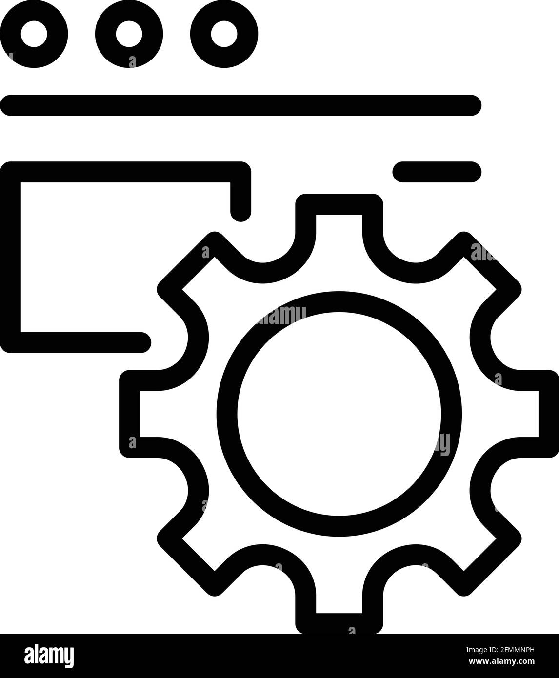 Api gear icon. Outline Api gear vector icon for web design isolated on ...